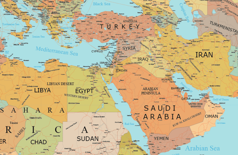 Africa and Middle East layered vector map – Maptorian