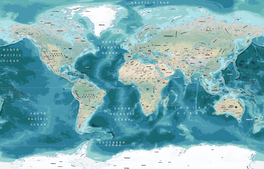 Physical vector maps of the world – Maptorian